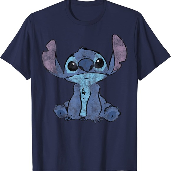 Tops | Disney Lilo Stitch Distressed Stitch Portrait | Poshmark